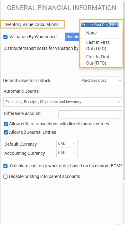 Updating inventory values