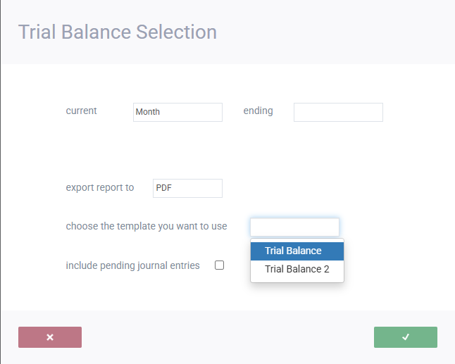 Generate and print the trial balance